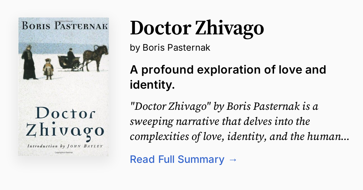 Doctor Zhivago by Boris Pasternak | Summary, Analysis, FAQ