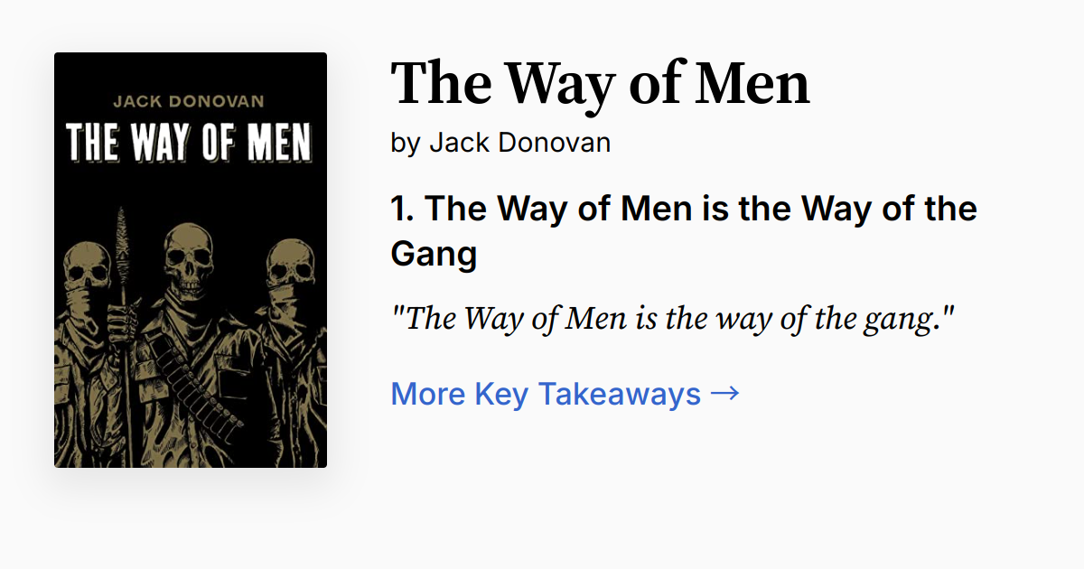 The Way of Men by Jack Donovan | Summary, Quotes, FAQ, Audio