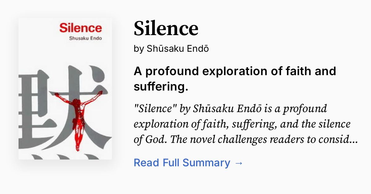Silence by Shūsaku Endō | Summary, Audio, Analysis, FAQ