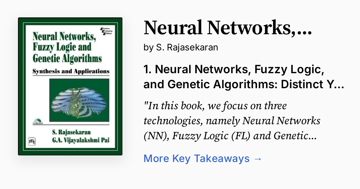 Neural Networks, Fuzzy Logic And Genetic Algorithms | Summary, Audio ...