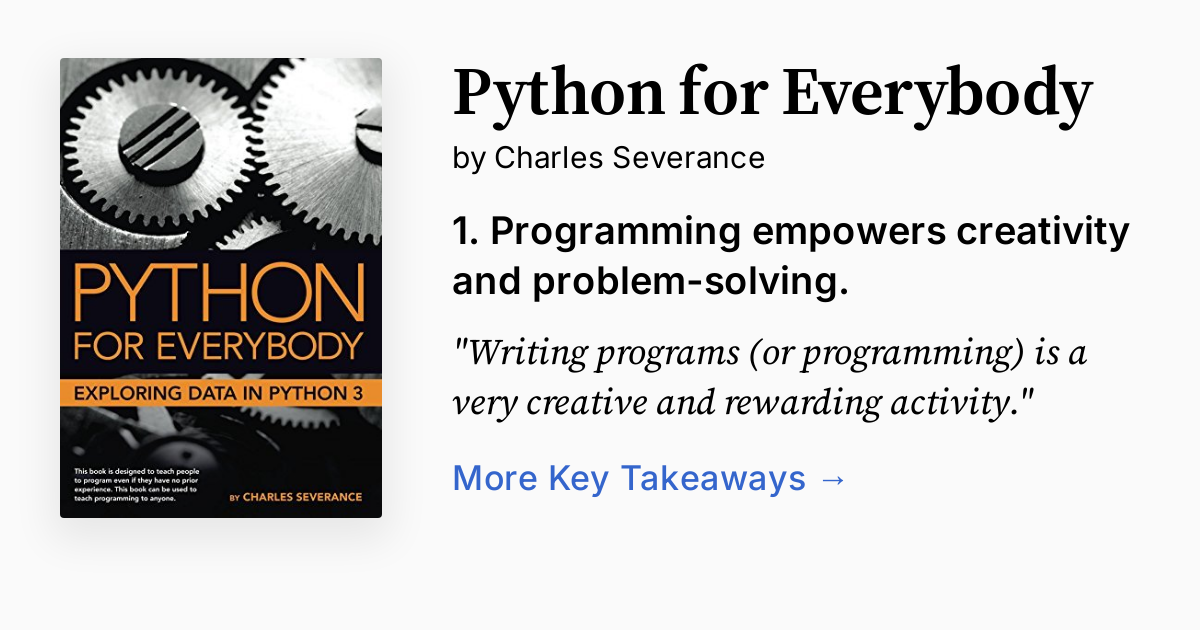 Python for Everybody | Summary, Quotes, FAQ, Audio