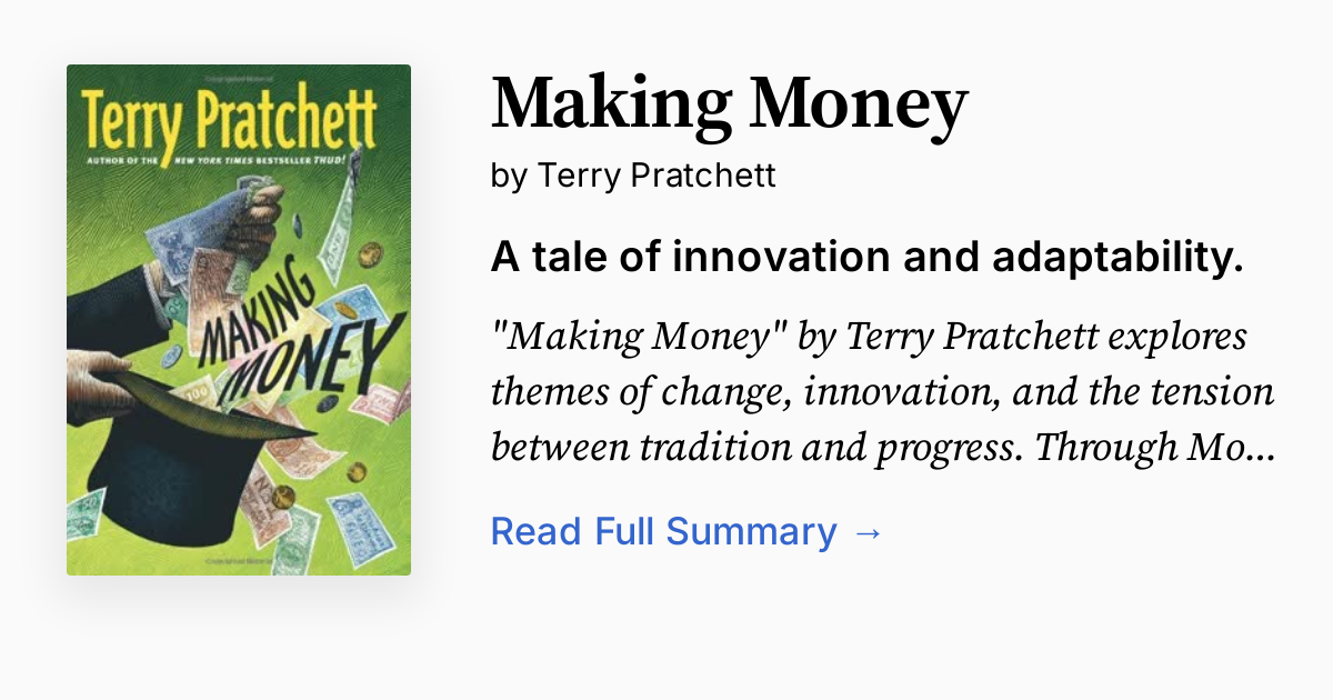 Making Money by Terry Pratchett | Summary, Audio, Analysis, FAQ