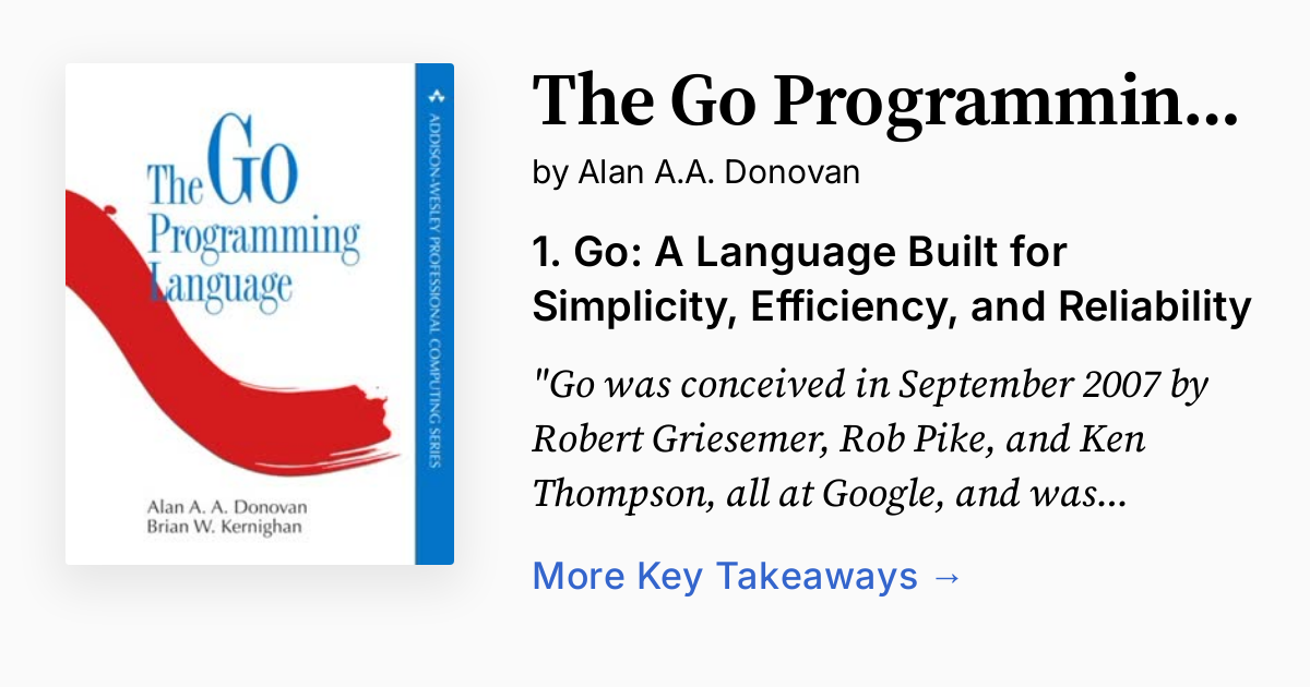 The Go Programming Language | Summary, Quotes, Audio