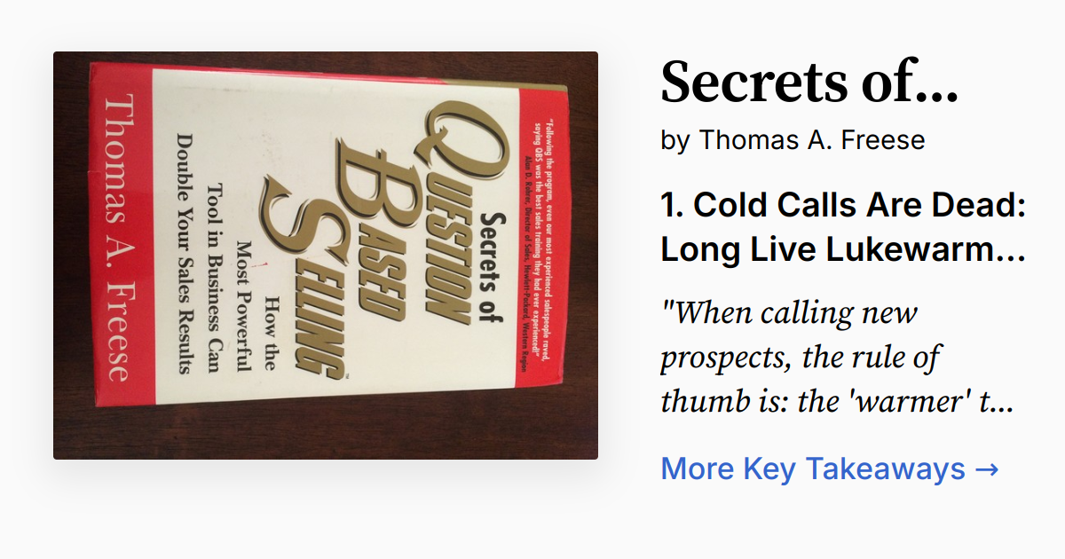 Secrets of Question Based Selling | Summary, Quotes, FAQ, Audio