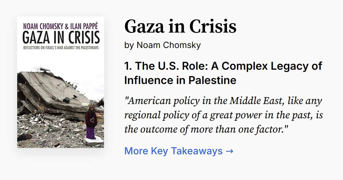 Gaza in Crisis by Noam Chomsky | Summary, Quotes, FAQ, Audio
