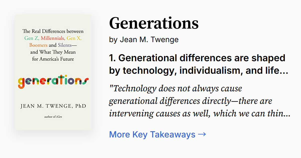 Generations by Jean M. Twenge | Summary, Quotes, FAQ, Audio