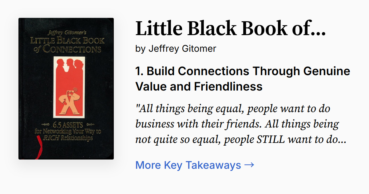 Little Black Book of Connections | Summary, Audio, Quotes, FAQ