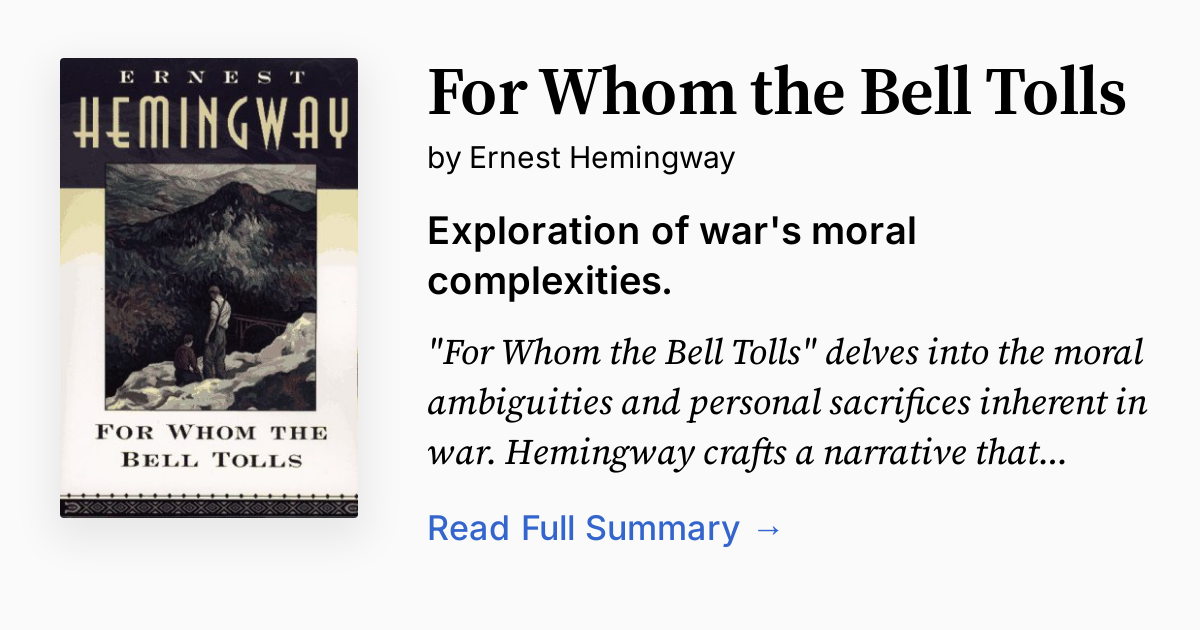 For Whom the Bell Tolls | Summary, Audio, Analysis, FAQ