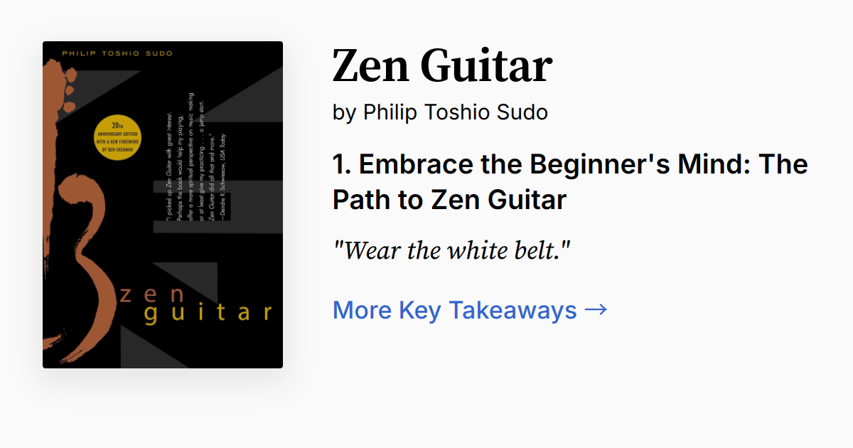 Zen Guitar by Philip Toshio Sudo | Summary, Audio, Quotes, FAQ