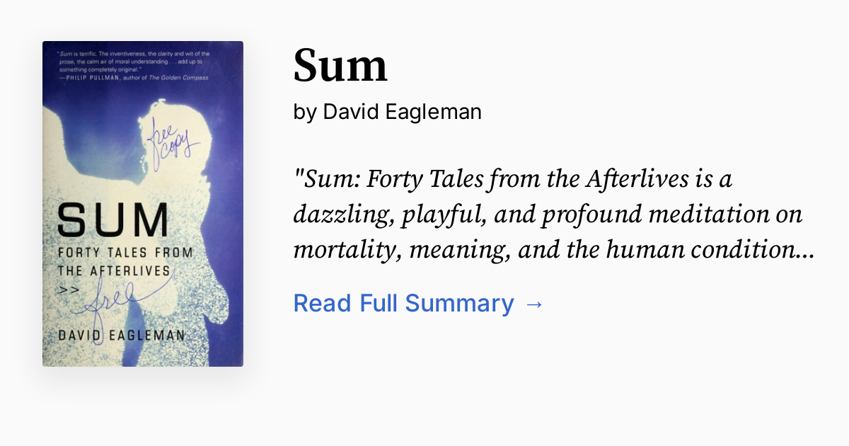 Sum by David Eagleman | Summary, Audio, Analysis, FAQ