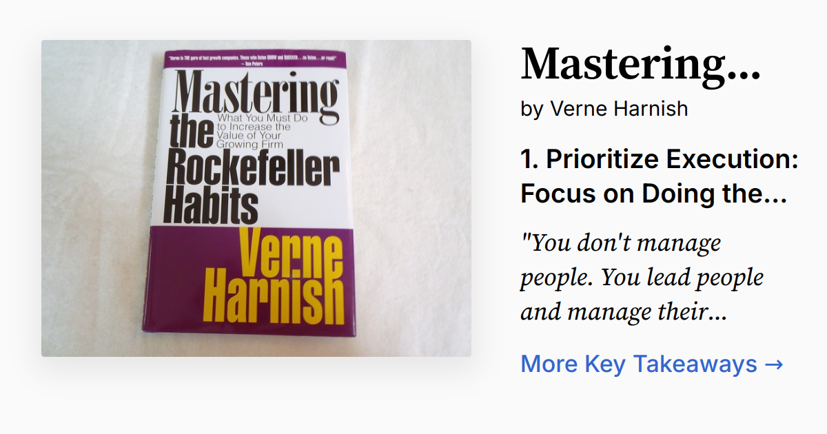 Mastering the Rockefeller Habits | Summary, Audio, Quotes, FAQ
