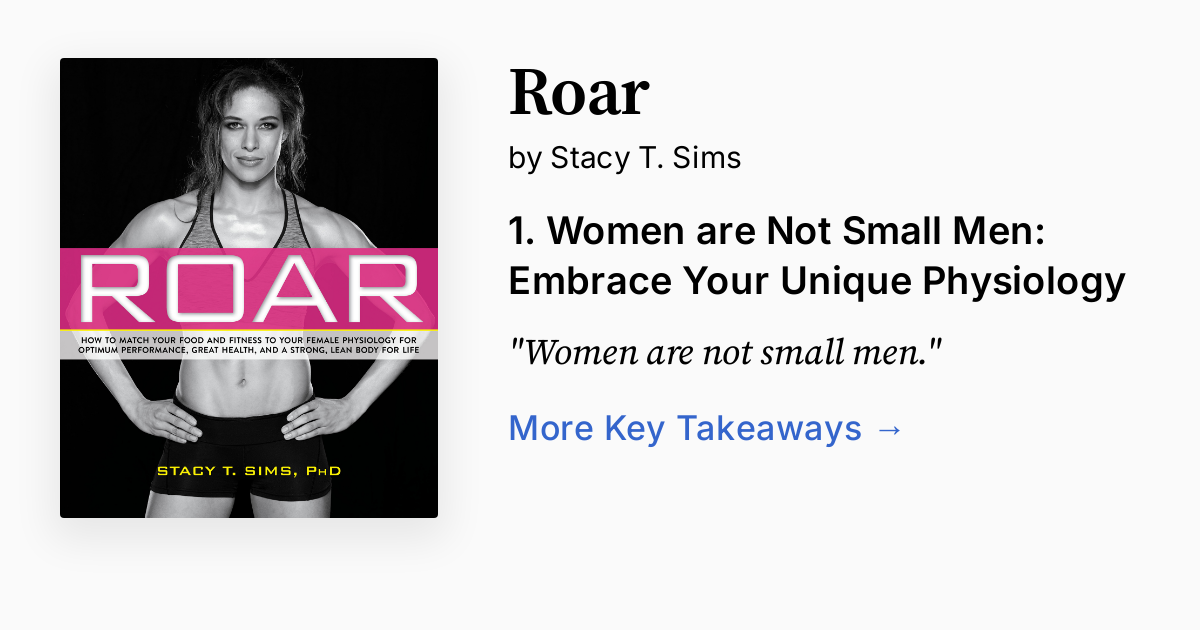 Roar by Stacy T. Sims | Summary, Quotes, FAQ, Audio