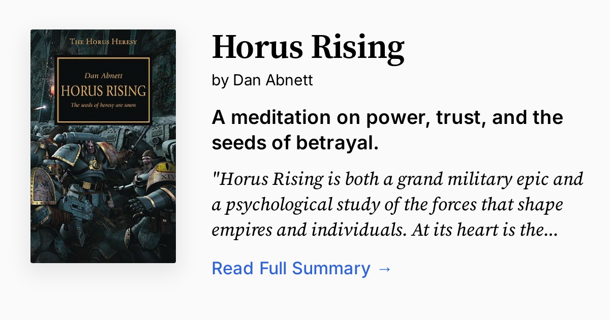 Horus Rising by Dan Abnett | Summary, Analysis, FAQ