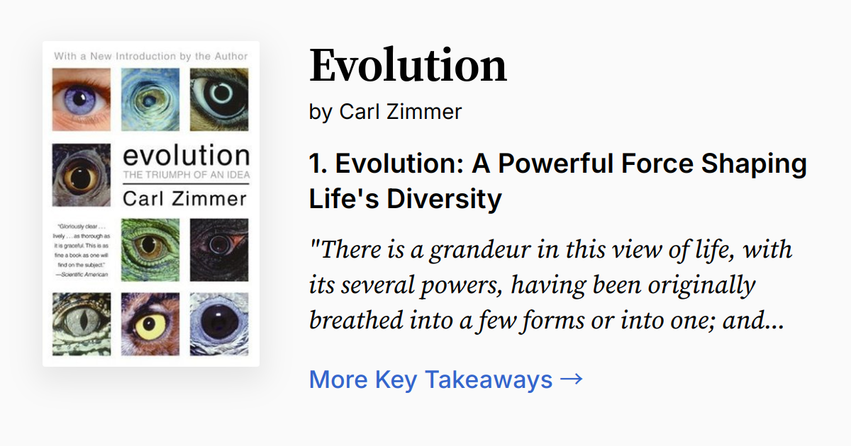 Evolution by Carl Zimmer | Summary, Audio, Quotes, FAQ