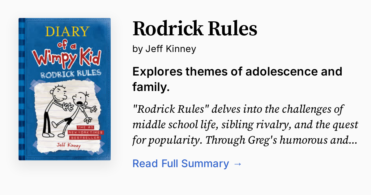 Rodrick Rules by Jeff Kinney | Summary, Analysis, FAQ