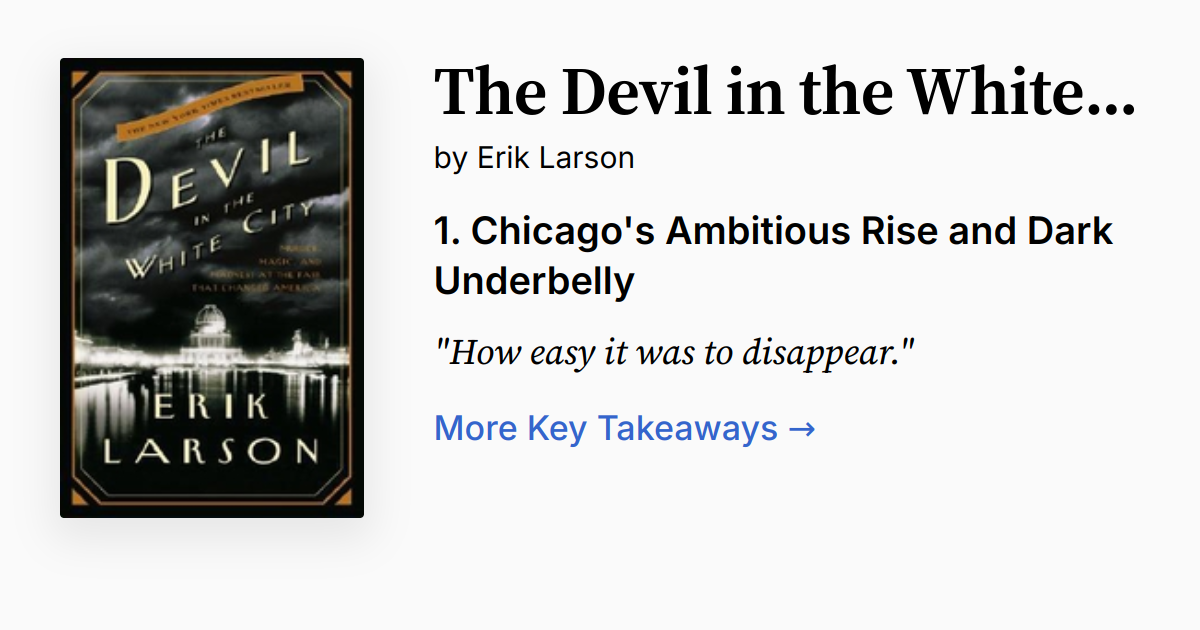 The Devil in the White City | Summary, Quotes, FAQ, Audio