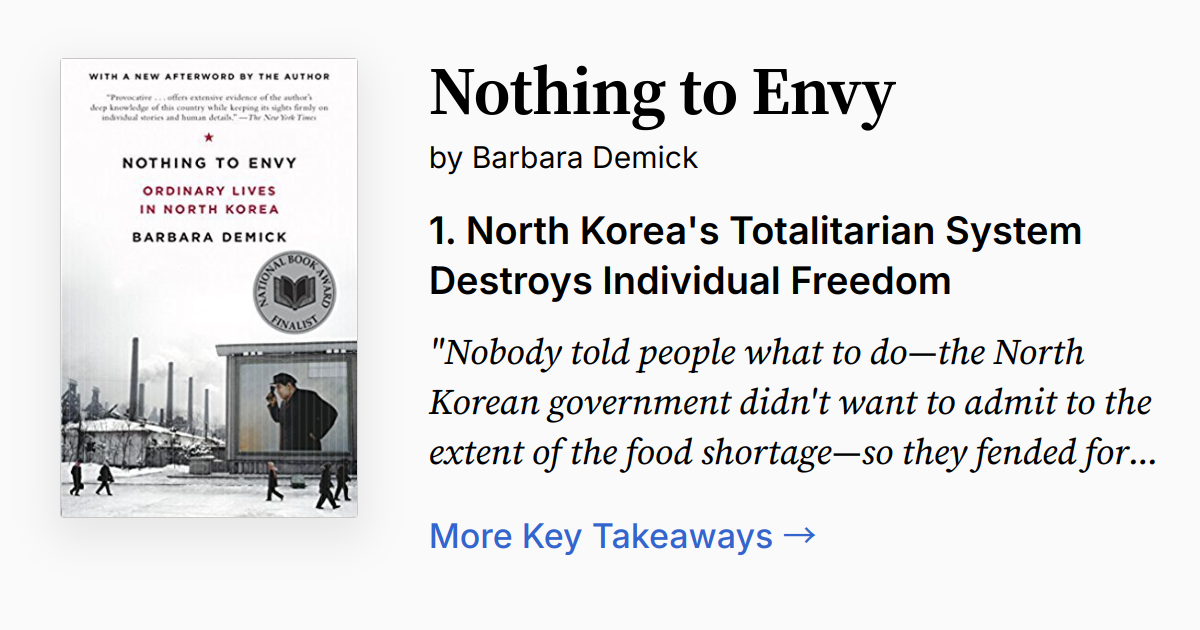 Nothing to Envy | Summary, Quotes, FAQ, Audio