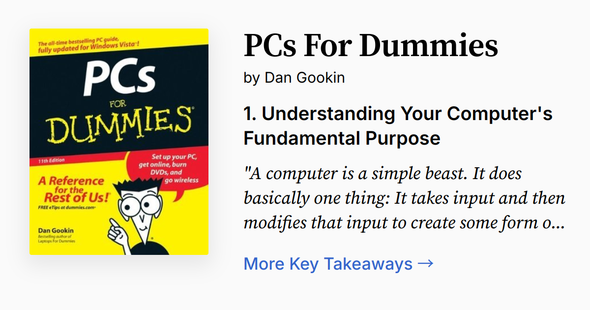 PCs For Dummies | Summary, Audio, Quotes