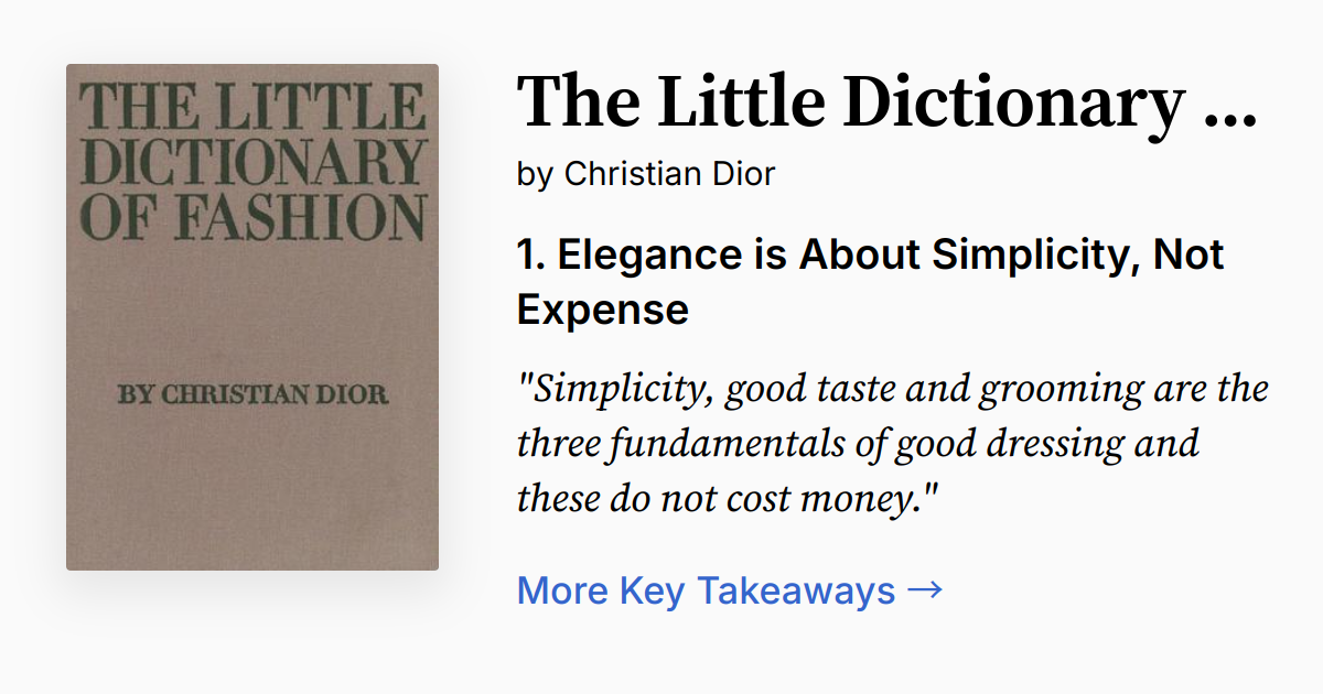 The Little Dictionary of Fashion | Resumen, Audio, Quotes, FAQ