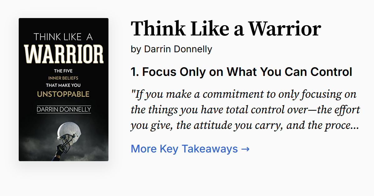 Think Like a Warrior | Summary, Audio, Quotes, FAQ