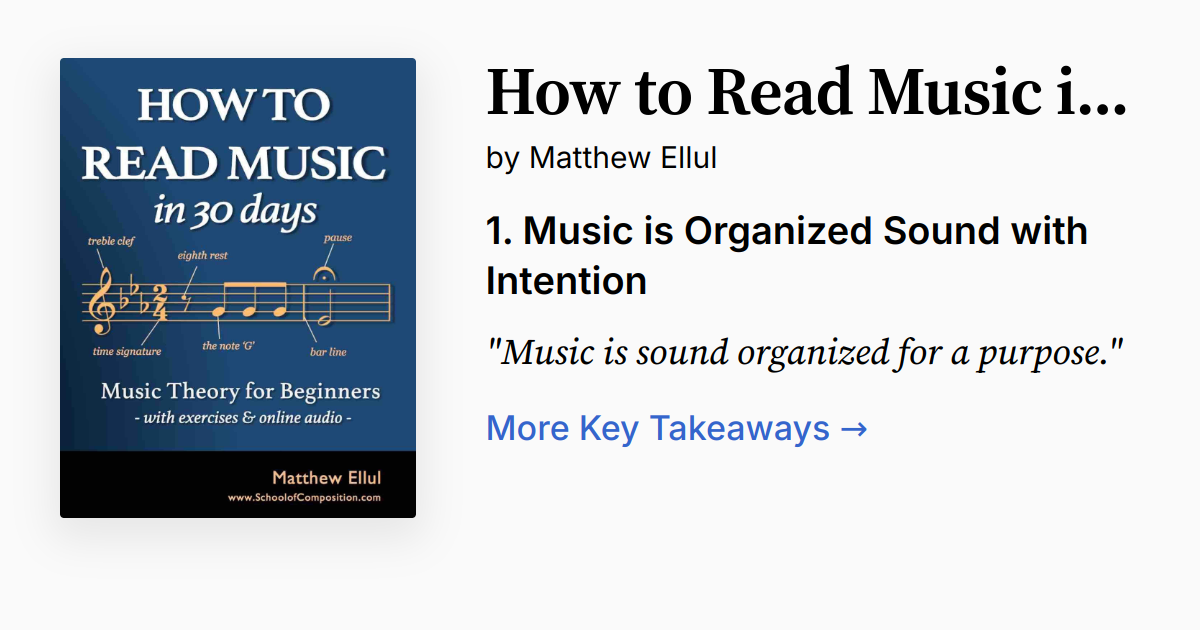 How to Read Music in 30 Days | Summary, Audio, Quotes, FAQ