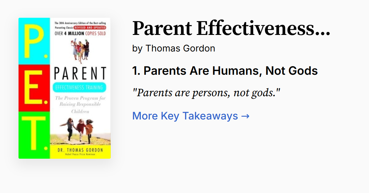 Parent Effectiveness Training | Summary, Audio, Quotes, FAQ