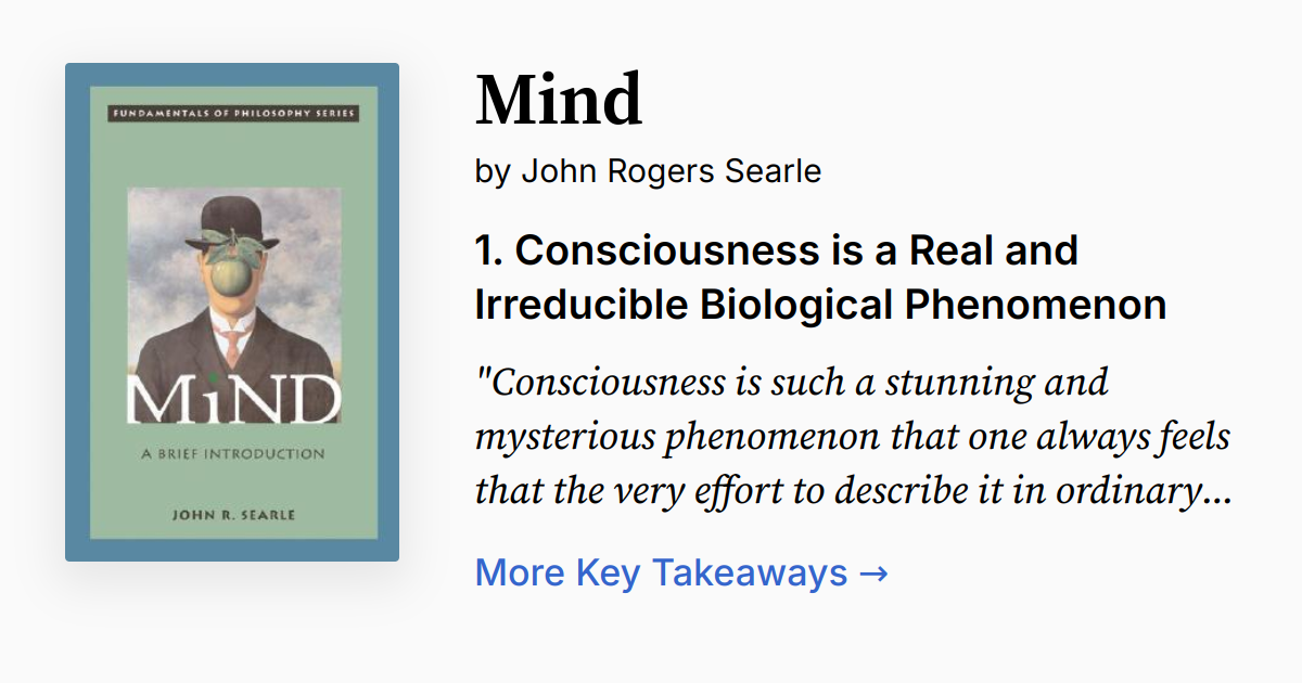 Mind by John Rogers Searle | Summary, Quotes, FAQ, Audio