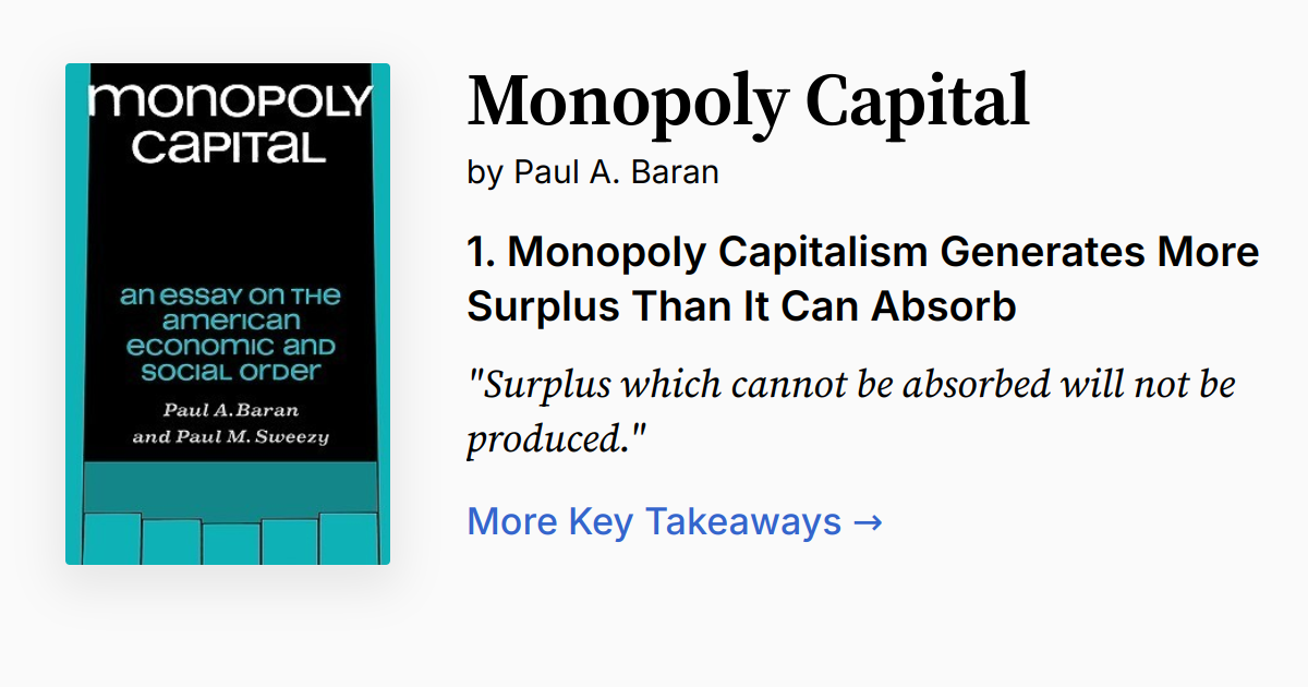 Monopoly Capital | Summary, Audio, Quotes, FAQ