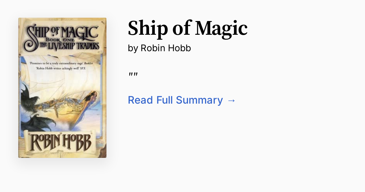 Ship of Magic by Robin Hobb | Summary, Analysis, FAQ