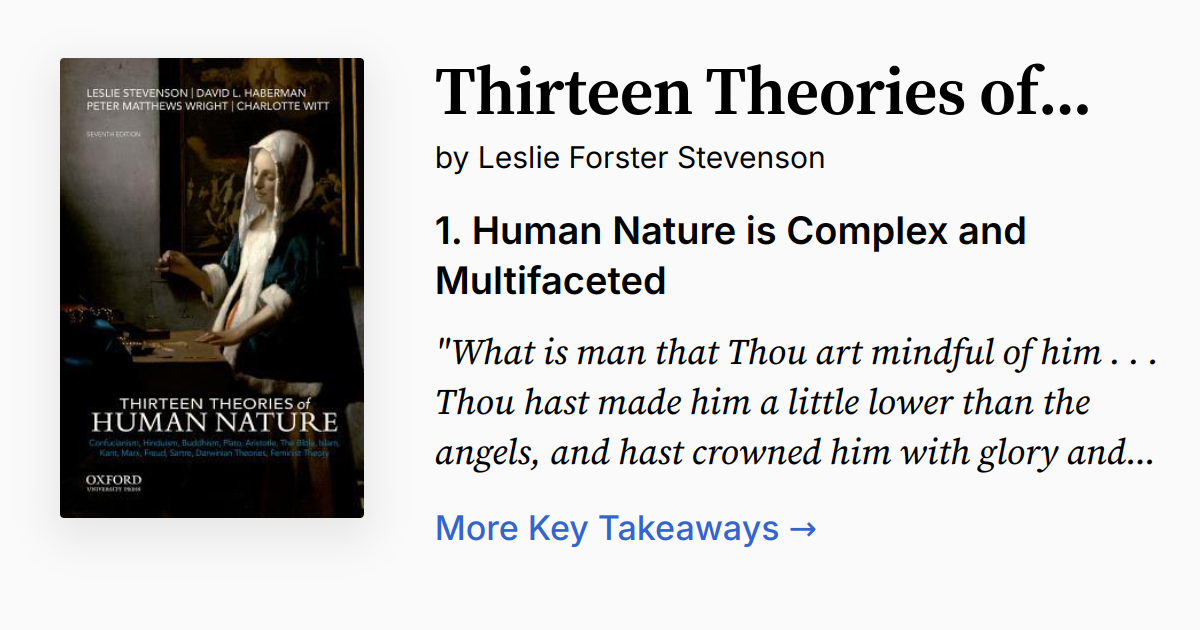 Thirteen Theories of Human Nature | Summary, Quotes, FAQ, Audio