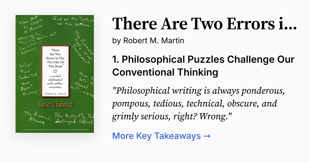 There Are Two Errors in the the Title of This Book | 要約, Audio, Quotes