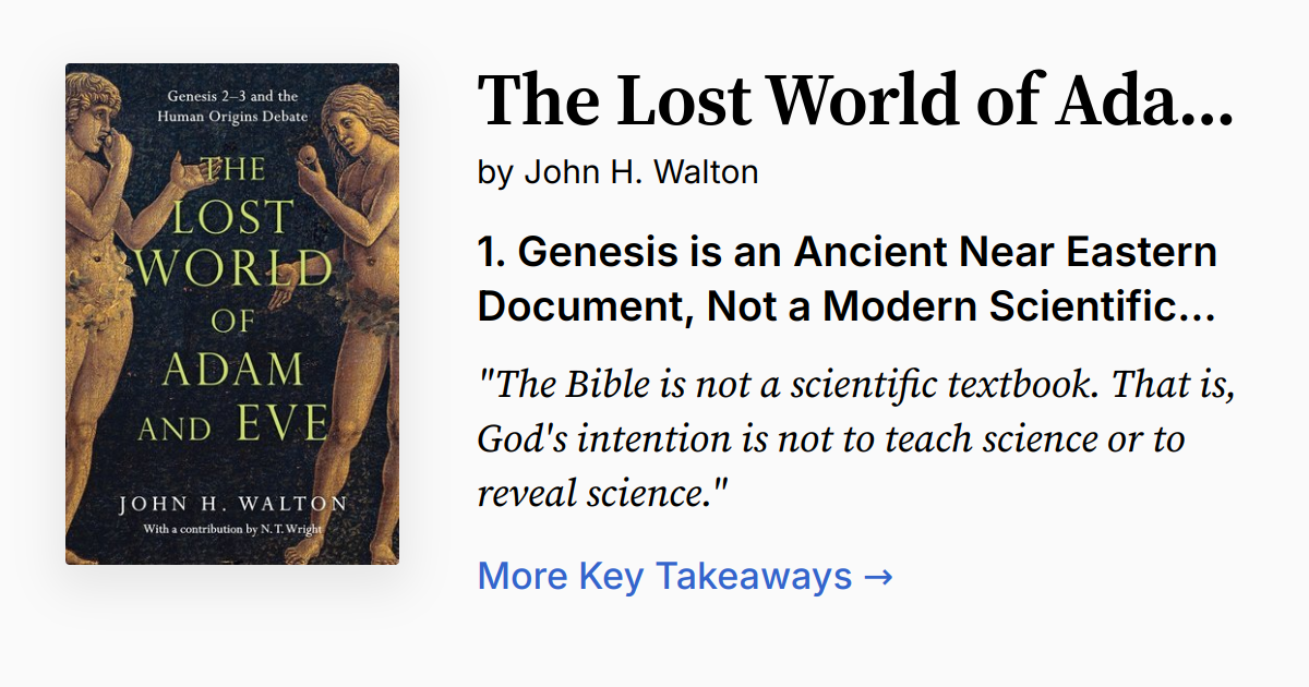 The Lost World of Adam and Eve | Summary, Audio, Quotes, FAQ