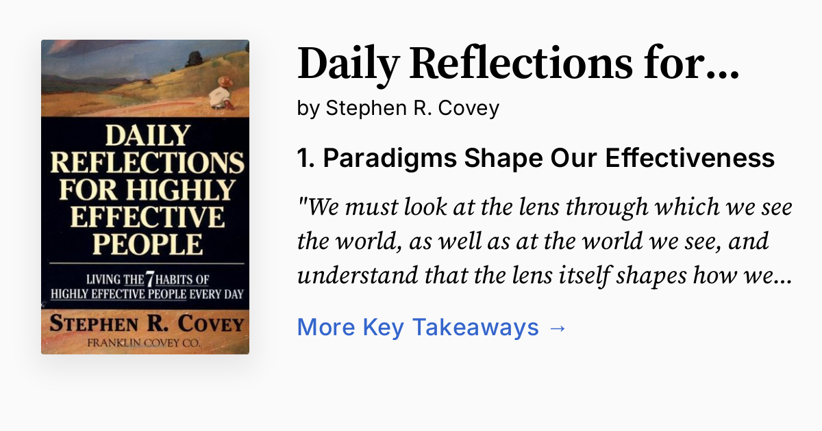 Daily Reflections for Highly Effective People | Summary, Audio, Quotes