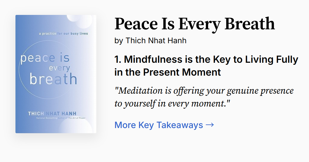 Peace Is Every Breath | Summary, Audio, Quotes, FAQ
