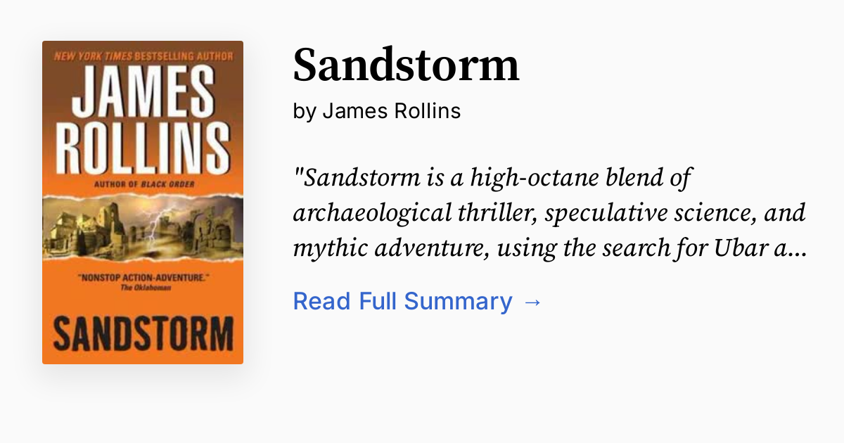 Sandstorm by James Rollins | Summary, Analysis