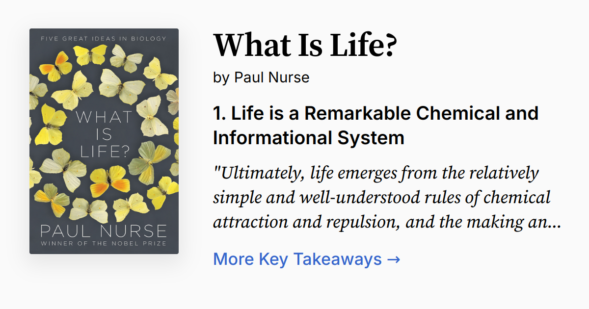 What Is Life? by Paul Nurse | Summary, Audio, Quotes, FAQ