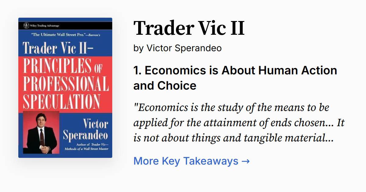 Trader Vic II by Victor Sperandeo | Summary, Quotes, Audio