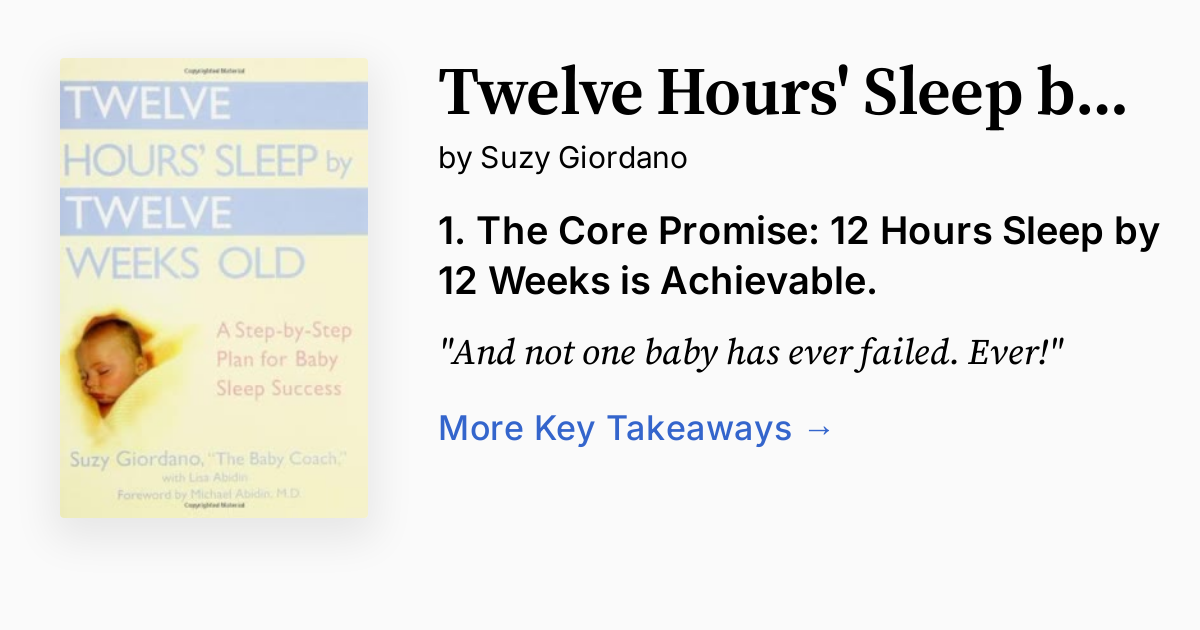 Twelve Hours' Sleep by Twelve Weeks Old | Summary, Quotes, FAQ, Audio