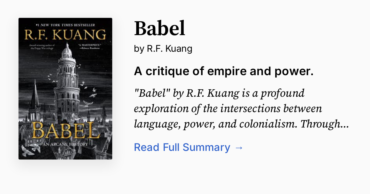 Babel by R.F. Kuang | Summary, Analysis, FAQ