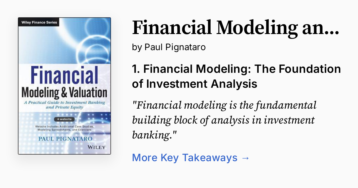 Financial Modeling and Valuation | Summary, Quotes, Audio