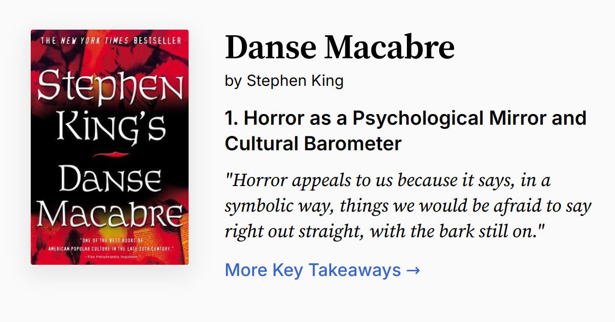 Danse Macabre by Stephen King | Summary, Audio, Quotes, FAQ