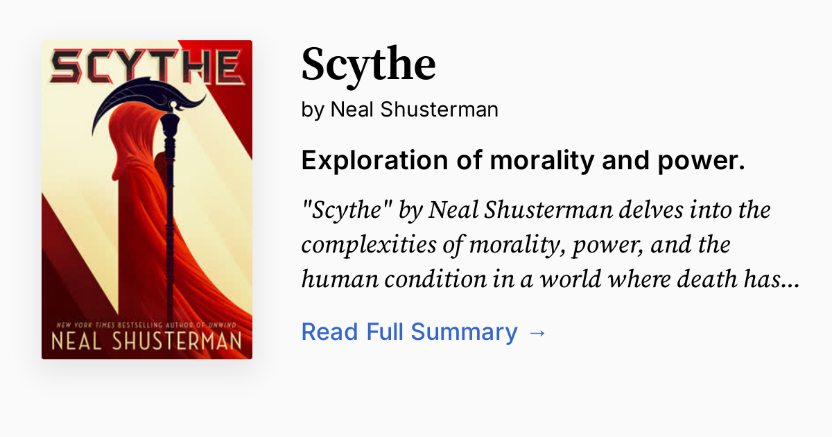Scythe by Neal Shusterman | Summary, Analysis, FAQ