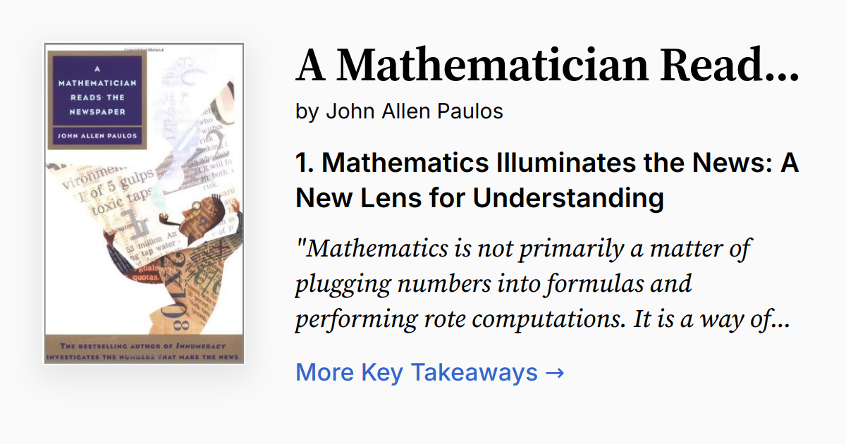 A Mathematician Reads the Newspaper | Summary, Audio, Quotes