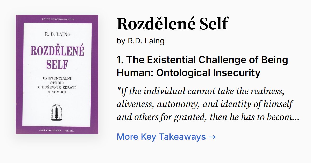Rozdělené Self by R.D. Laing | Summary, Audio, Quotes, FAQ
