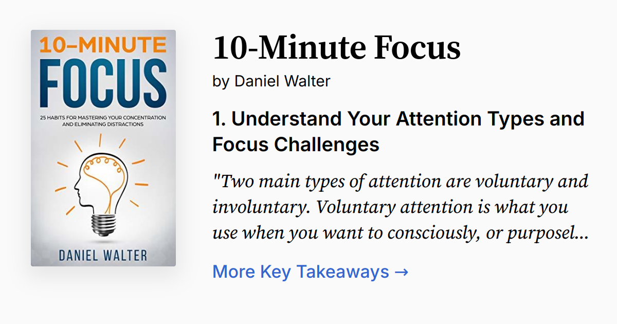 10-Minute Focus | Summary, Quotes, FAQ, Audio