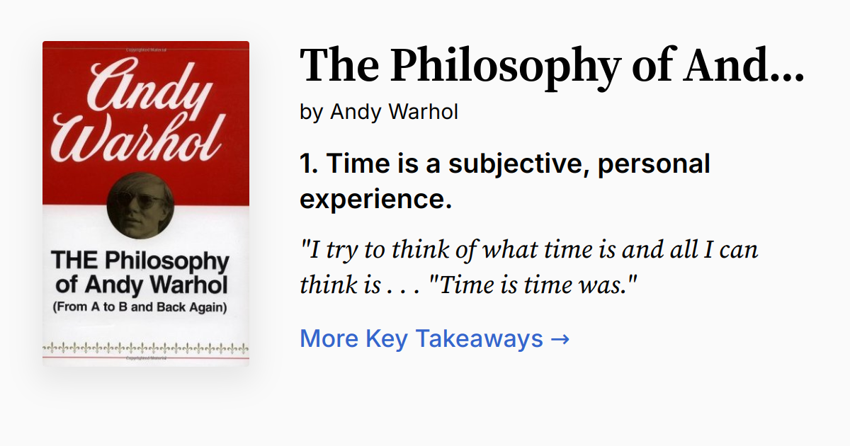 The Philosophy of Andy Warhol | Summary, Audio, Quotes, FAQ