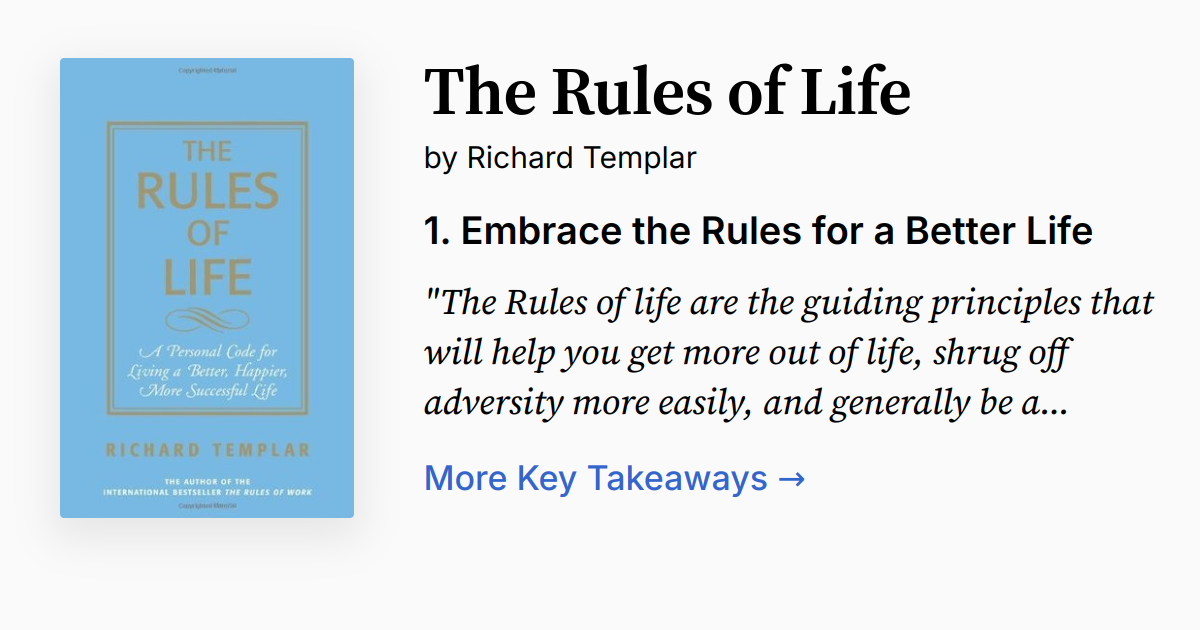 The Rules of Life | Summary, Audio, Quotes, FAQ