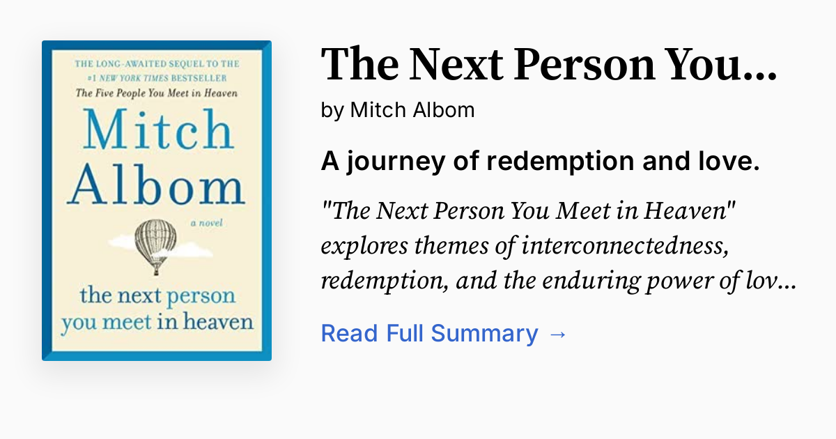 The Next Person You Meet in Heaven | Summary, Analysis, FAQ