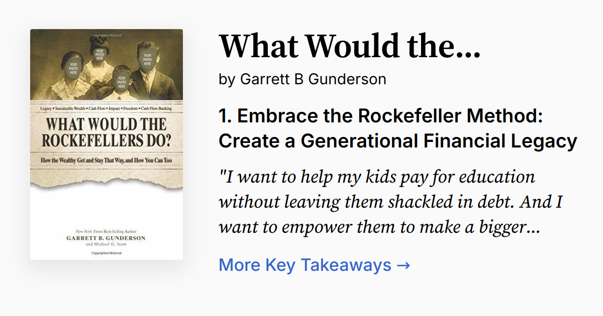 What Would the Rockefellers Do? | Summary, Audio, Quotes, FAQ