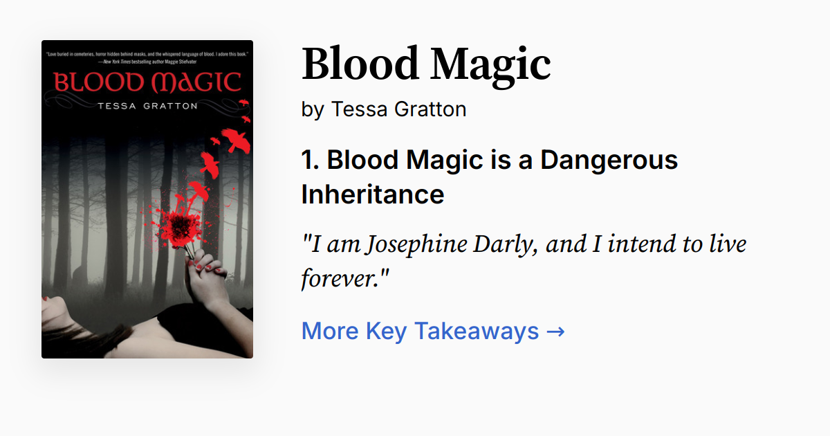 Blood Magic by Tessa Gratton | Summary, Quotes, FAQ, Audio